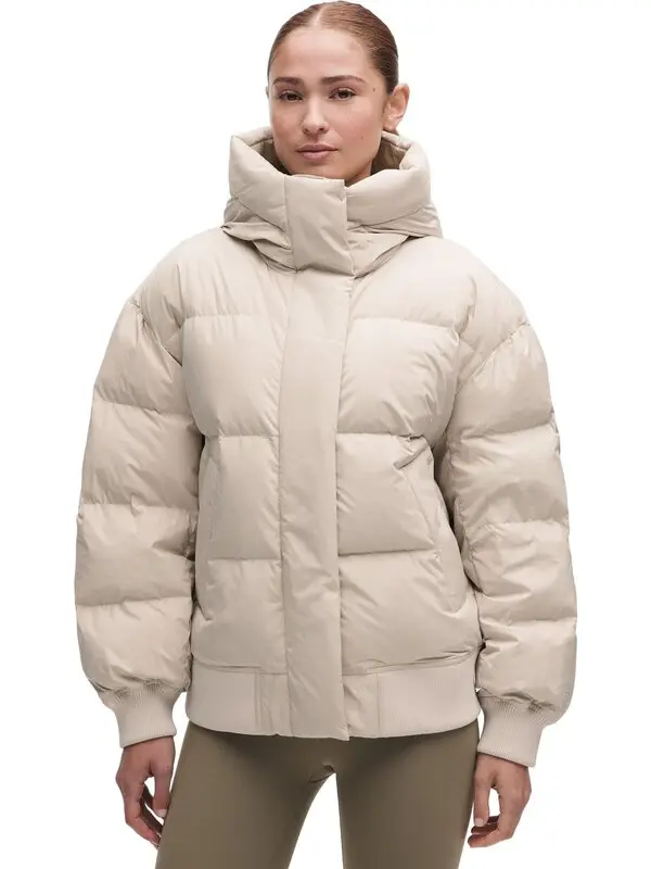 Lululemon Wunder Puff Bomber Hoodie - Sand Dollar