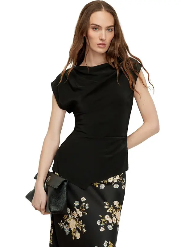 Veronica Beard Yvonne Asymmetric Top - Black