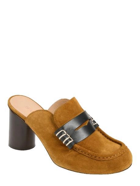 JW Anderson Suede Loafer Mule - Caramel/black