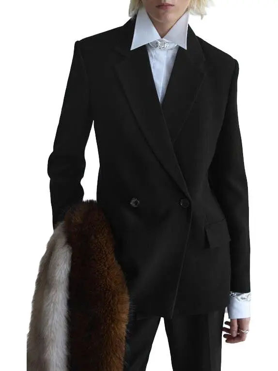 Mango Honey Structured Blazer - Black