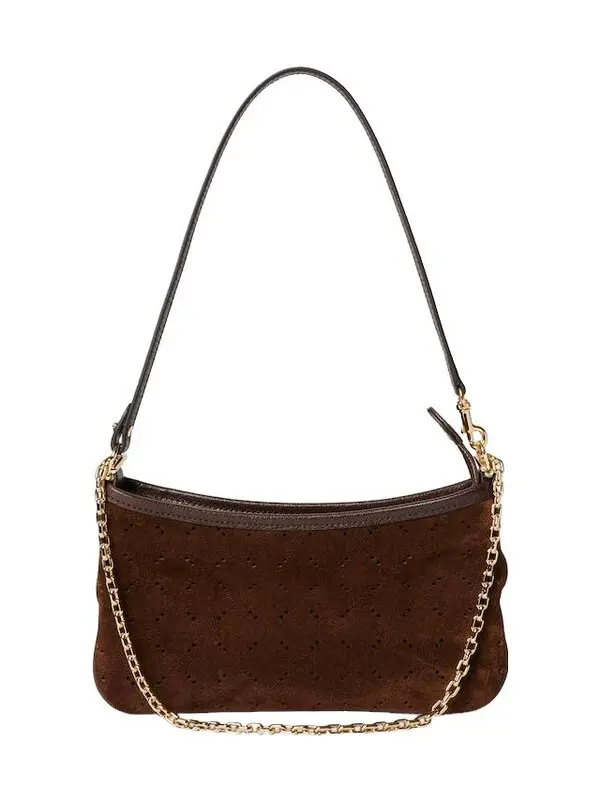 Gucci Gossip Small Shoulder Bag Suede - Brown