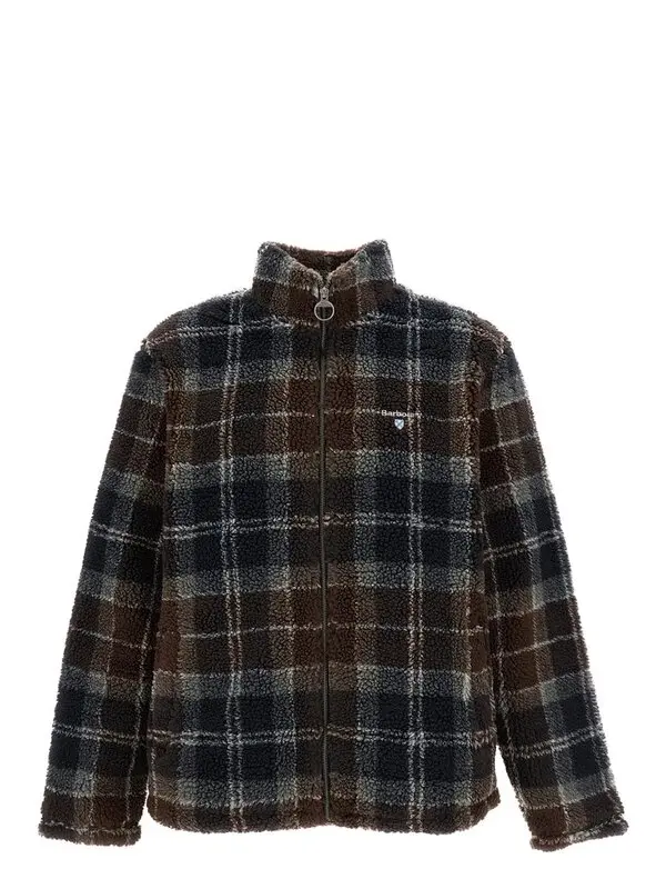 Barbour Pile In Tartan Con Zip - Blu