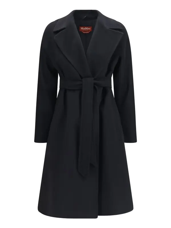 Max Mara Ravenna Coat In Virgin Wool - Black