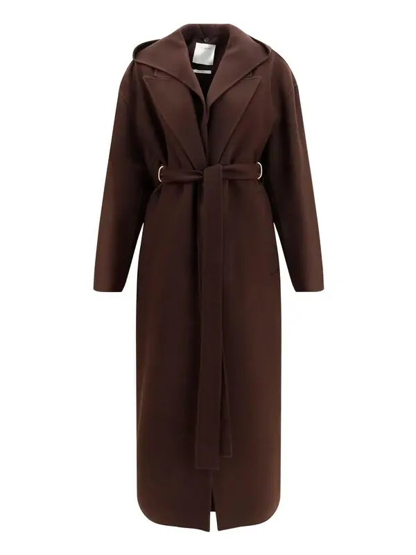 Max Mara Olmo Coat In Virgin Wool - Brown