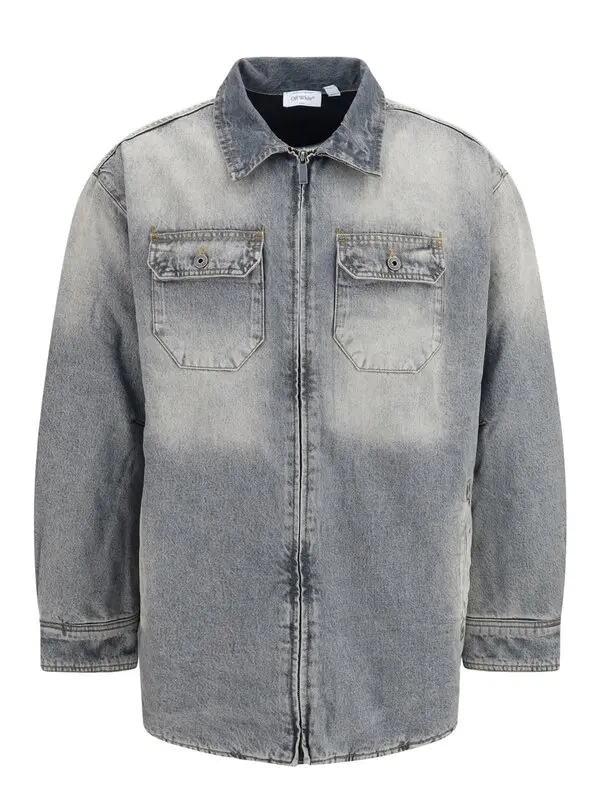 Off-White Oversized Workwear Deni Shirt Ale - Grey