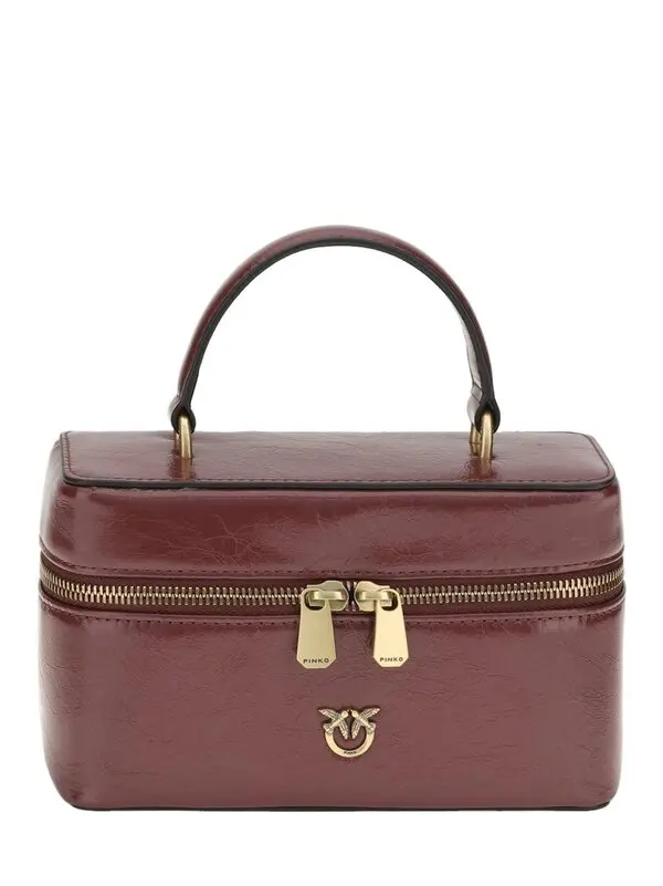 Pinko Vanity Soft Mini Quilted Beauty Case - Bordeaux