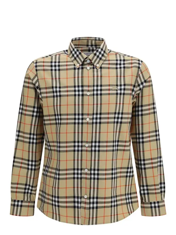 Burberry Check Cotton Shirt Mae - Beige