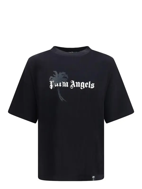 Palm Angels Pal Drift Cotton T-shirt Ale - Black