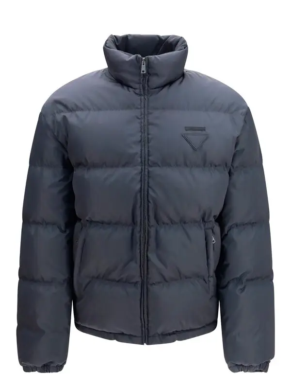 Prada High-neck Padded Jacket Ale - Blue