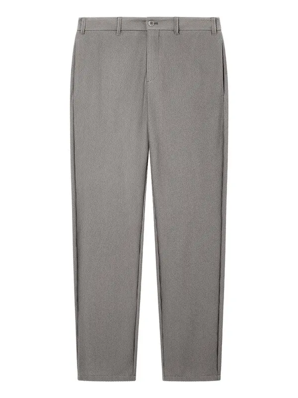Giorgio Armani Flat Front Trousers In A Technical Gaufré Honeycomb Fabric - Grey
