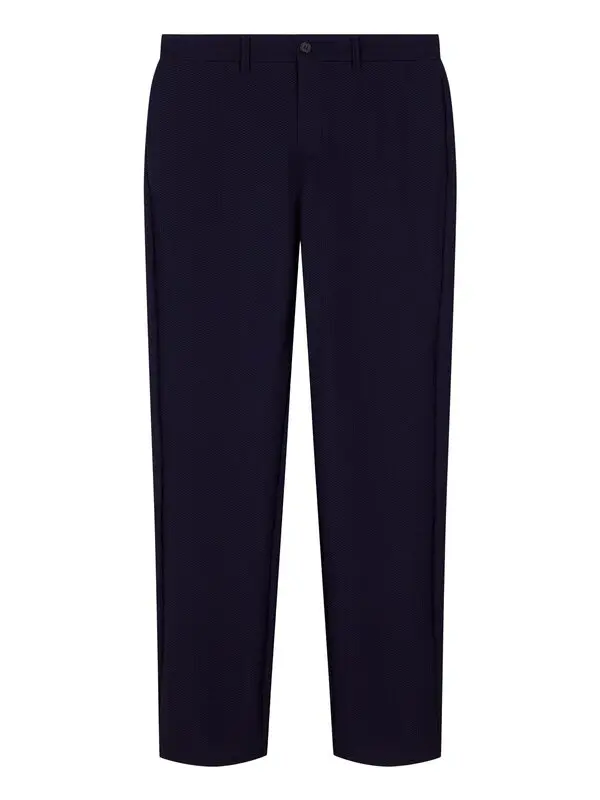 Giorgio Armani Flat Front Trousers In A Technical Gaufré Honeycomb Fabric - Purple