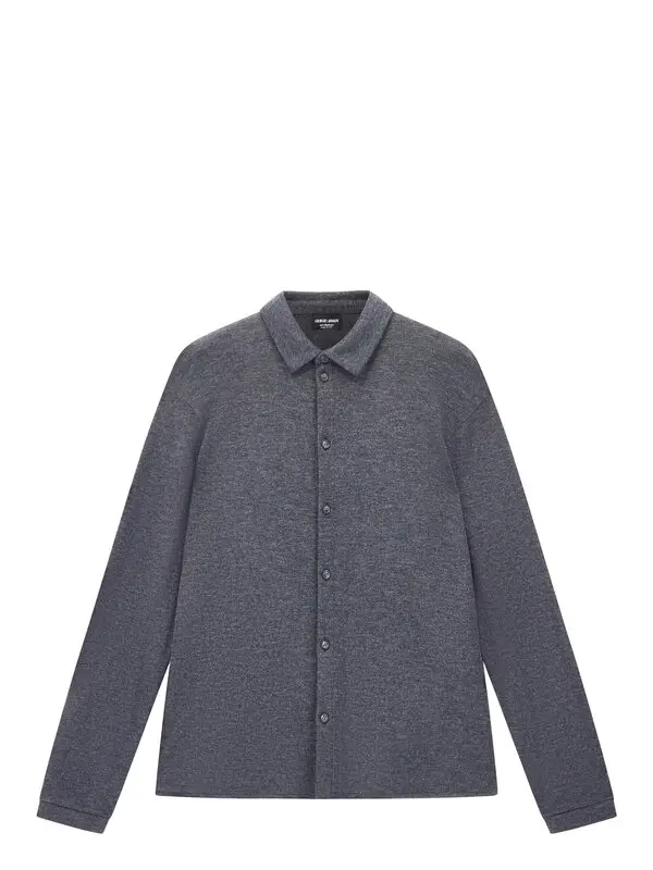 Giorgio Armani Shirt Cashmere Interlock Jersey Regular Fit - Grey