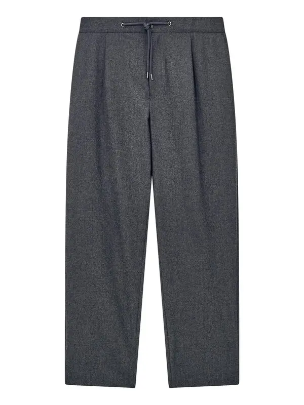 Giorgio Armani Trouser Cashmere Regular Fit Solid Stretch Drap - Grey