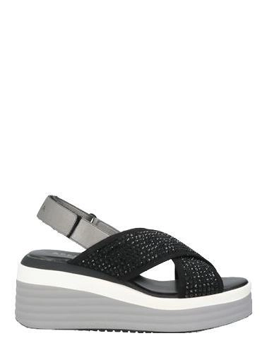 APEPAZZA Sandals Size Textile Fibers - Black