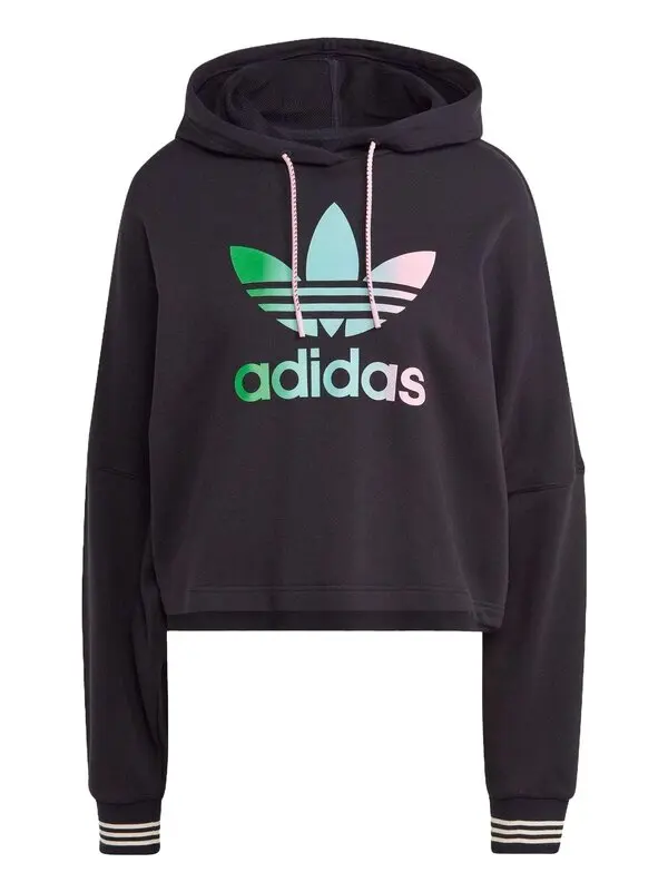 Adidas Adicolor 70s Cropped Hoodie - Black
