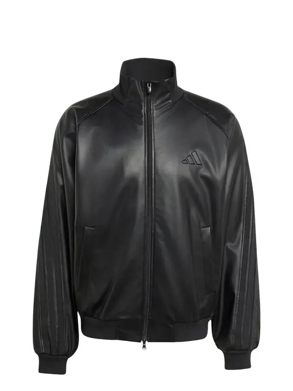 Adidas Stadium Loose Fit Fake Leather Track Jacket Asia Sizing - Black