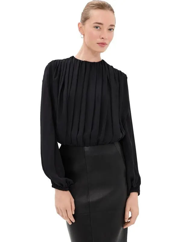 Simkhai Frida Silk Blouse - Black