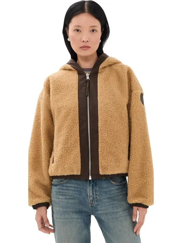 Canada Goose Alberni Reversible Fleece Bomber - Ecru Beige/terra