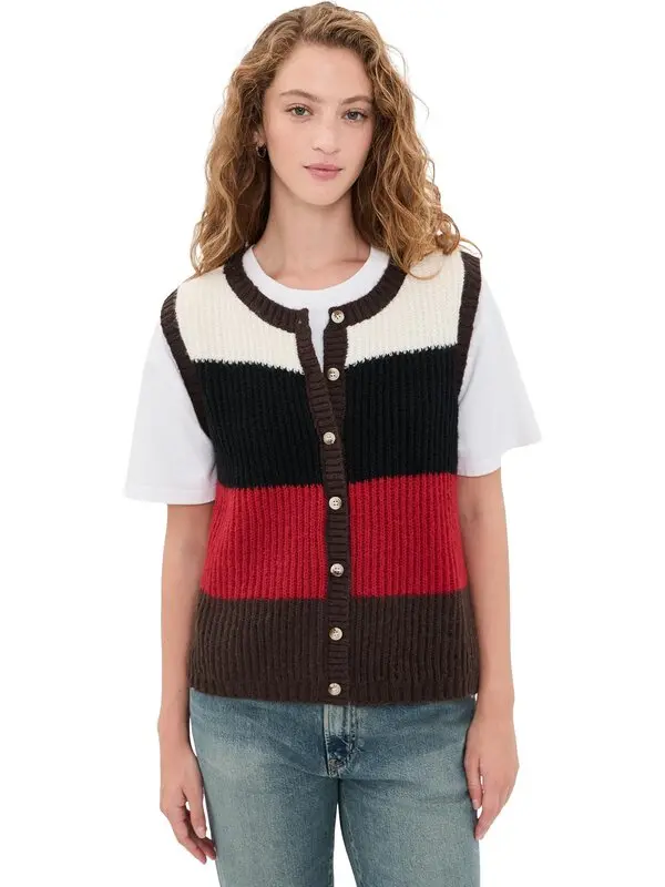 VRG GRL Bridgette Knit Vest - Stripe