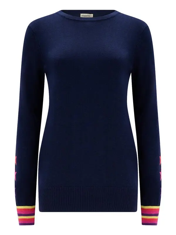 SUGARHILL BRIGHTON Rita Sweater Navy Star - Blue