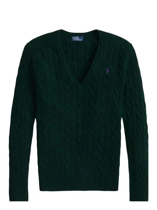 Polo Ralph Lauren Ralph Lauren Cable Knit V-neck Knitted Sweater - Green
