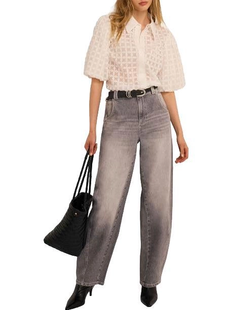 Mint Velvet Relaxed Ultimate Full Length Barrel Jeans - Grey