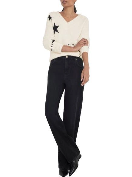 Mint Velvet Star Knit Jumper Long Sleeve Regular Cardigan - Cream
