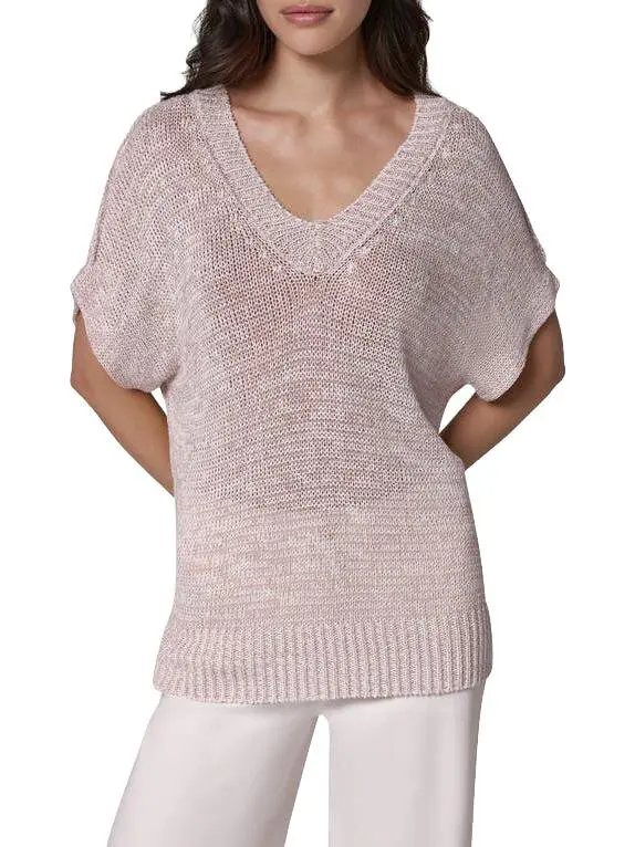 Donna Karan New York Metallic Relaxed Fit Sweater - Cream
