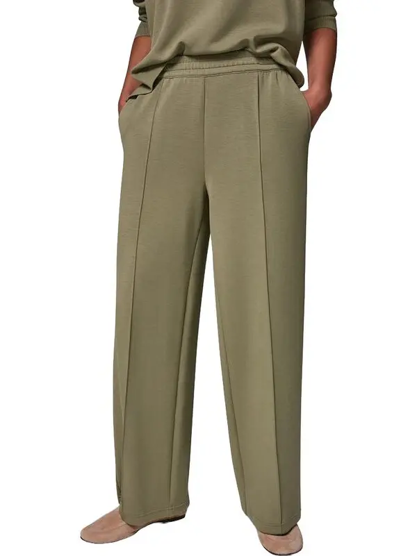 Donna Karan New York Jet Setter Mid Rise Wide Leg Pants - Sage