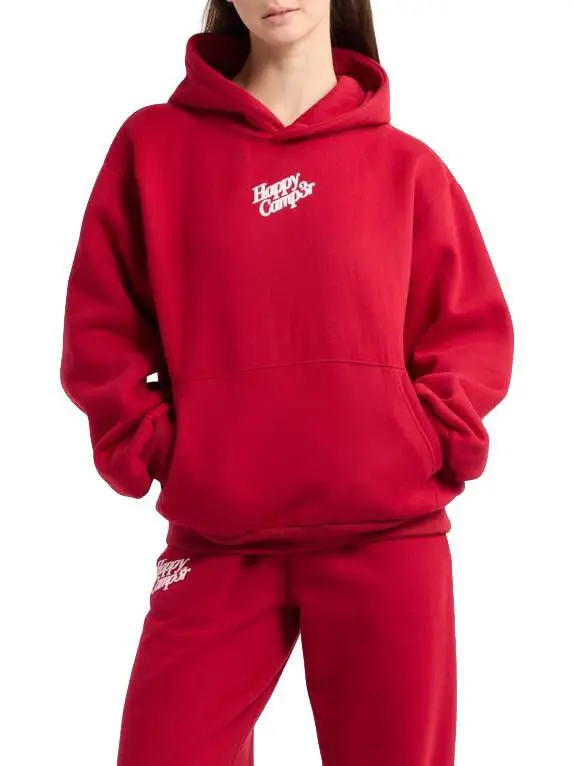 HAPPY CAMP3R Puff Series Logo Hoodie - Deep Red