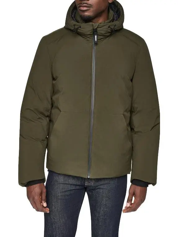 Dkny Stretch Hooded Puffer Jacket - Olive