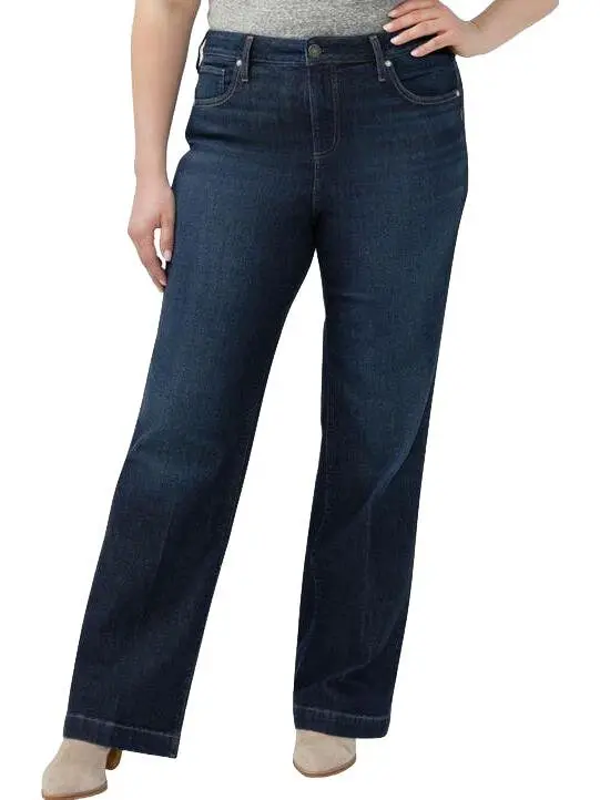 SILVER JEANS CO. Avery High Waist Wide Leg Trouser Jeans - Analog