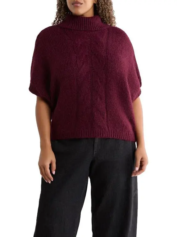 Wit & Wisdom Dolman Sleeve Turtleneck Sweater - Wine