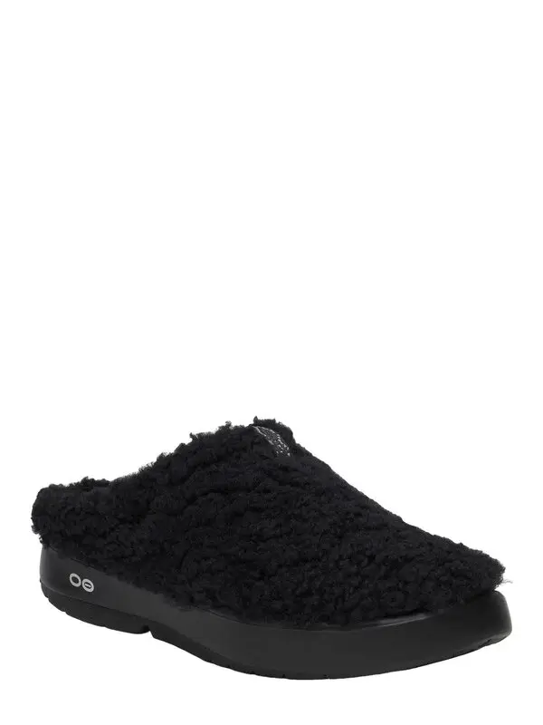 OOFOS Oocoozie High-pile Fleece Slipper - Black