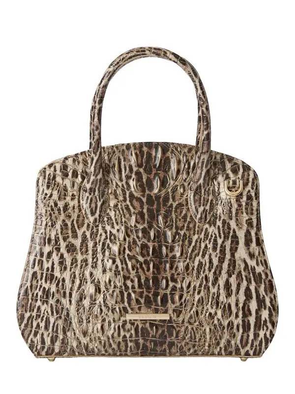 Brahmin Rosetta Croc Embossed Leather Satchel - Ocelot