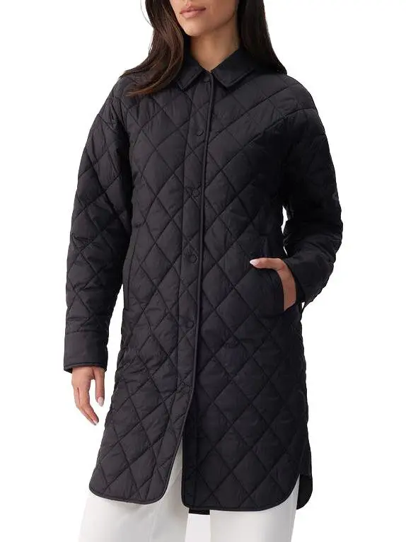 LOLE Avril Quilted Longline Shacket - Black