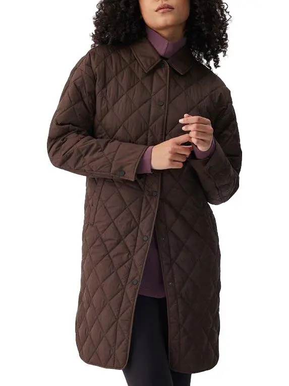 LOLE Avril Quilted Longline Shacket - Espresso