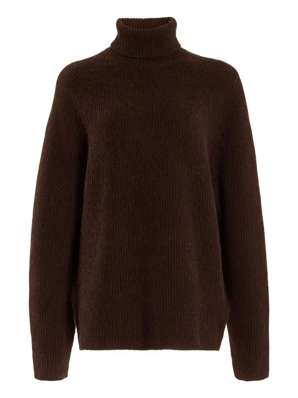 Gabriela Hearst Wigman Knit Turtleneck Sweater In Cashmere - Chocolate