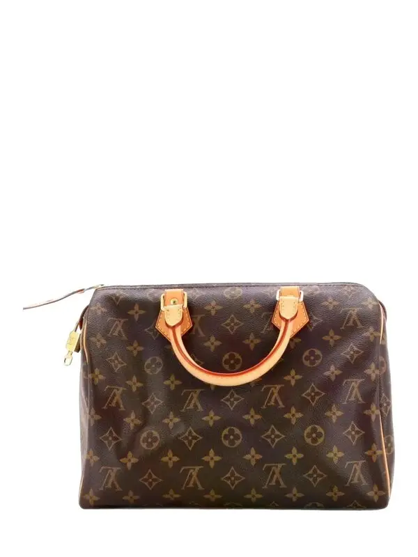 LOUIS VUITTON Speedy Handbag Monogram Canvas 30 Satchel - Brown