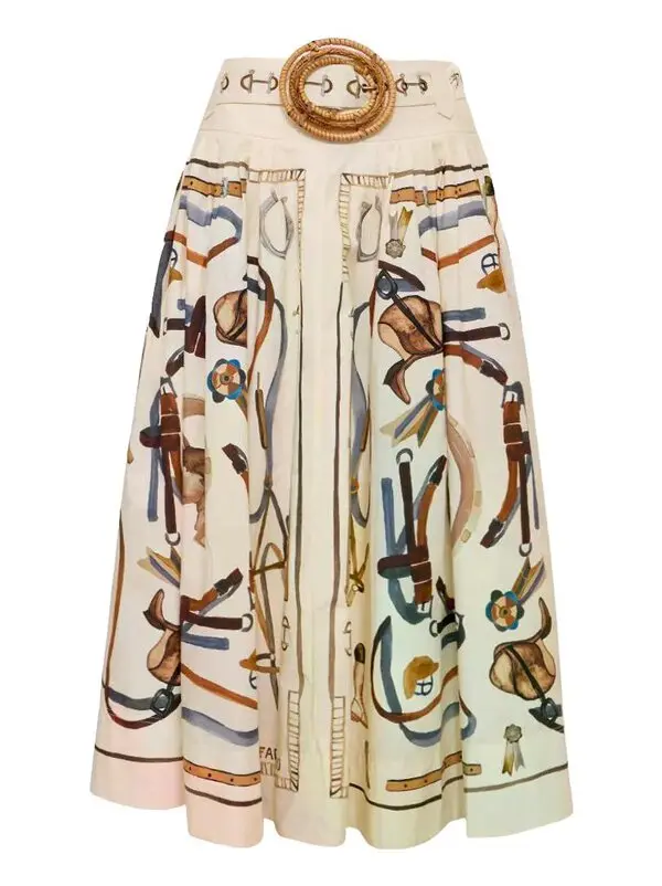 Farm Rio Equestrian Maxi Skirt - Neutrals