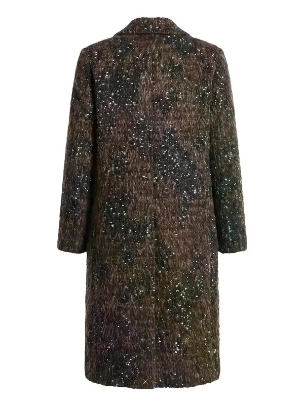 Peserico Double-breasted Sequin-embellished Coat - Brown