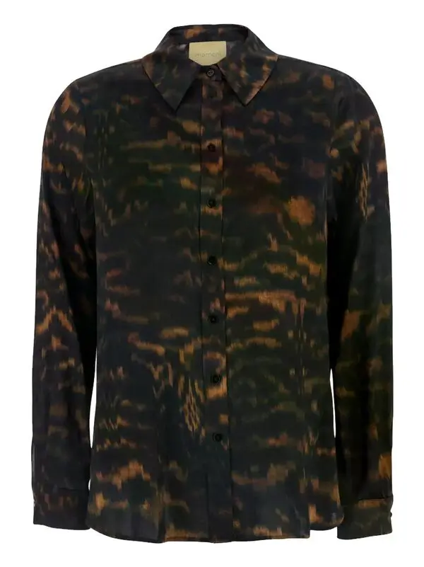Momoni Abstract-print Silk-blend Shirt - Black