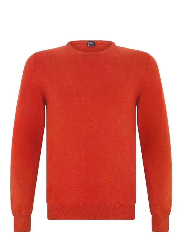 Fedeli Fine-knit Cashmere Sweater - Orange