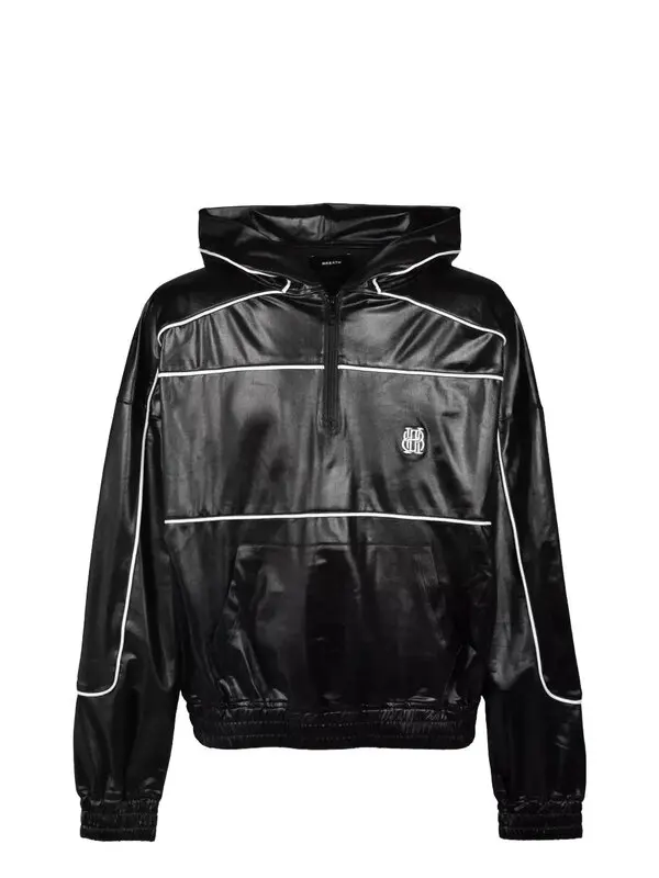 BREATH Piping-detail Hoodie - Black