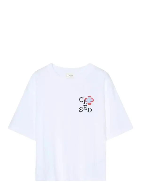 Closed Embroidered Logo-patch T-shirt - White