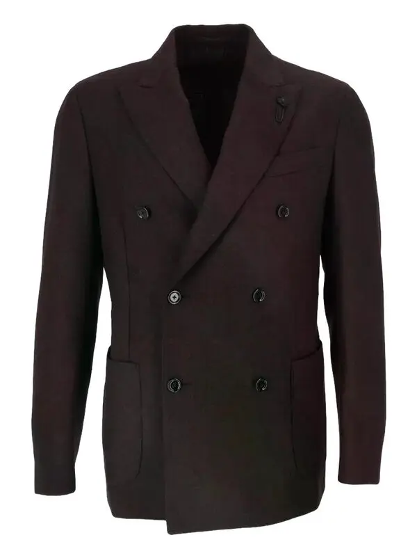 LARDINI Roma Double-breasted Blazer - Brown
