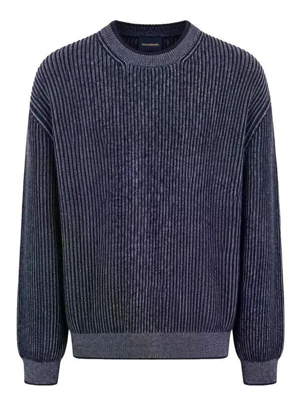 Paul & Shark Ribbed-knit Crew-neck Sweater - Blue
