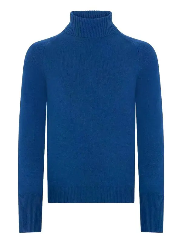 Fedeli Roll-neck Cashmere Sweater - Blue