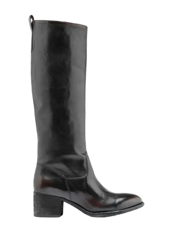 Officine Creative Denner 116 Polished Leather Boots - Black