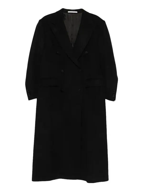 Tagliatore Double-breasted Peak-lapel Coat - Black